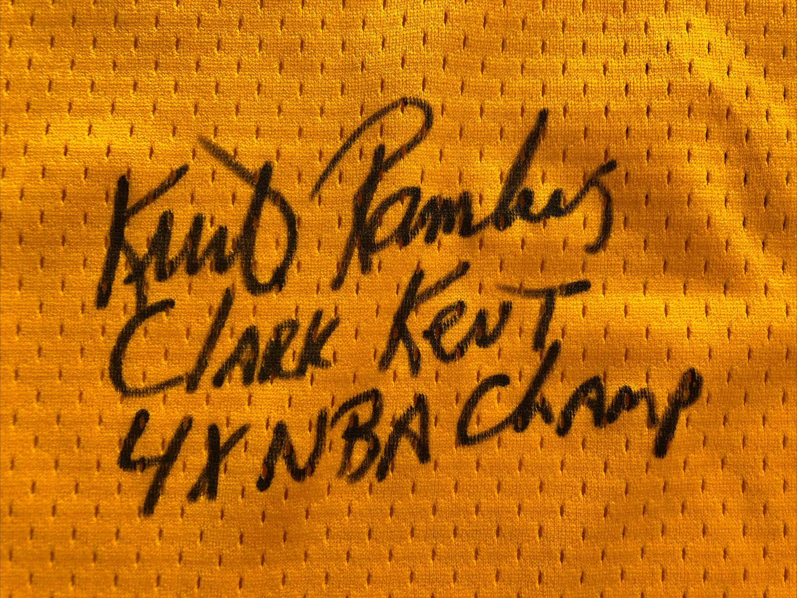 Lakers kurt Rambis signed jersey Mitchell ness Beckett Witnessed 2 ...