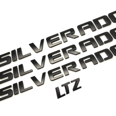 2007-2018 Chevrolet SILVERADO LTZ Matte Black Door Emblems Tailgate ...