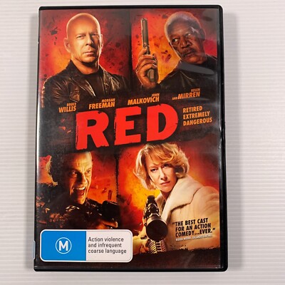 Red (DVD, 2010) Bruce Willis John Malkovich, Helen Mirren Region 4 ...