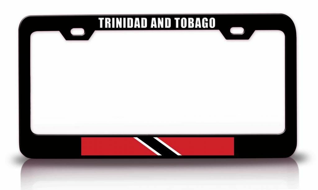 TRINIDAD AND TOBAGO Country w/Flag Steel License Plate Frame | eBay