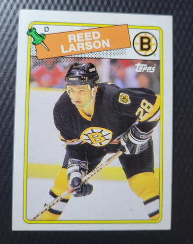 1988-89 Topps REED LARSON Boston Bruins Hockey Career Stats NHL Card ...