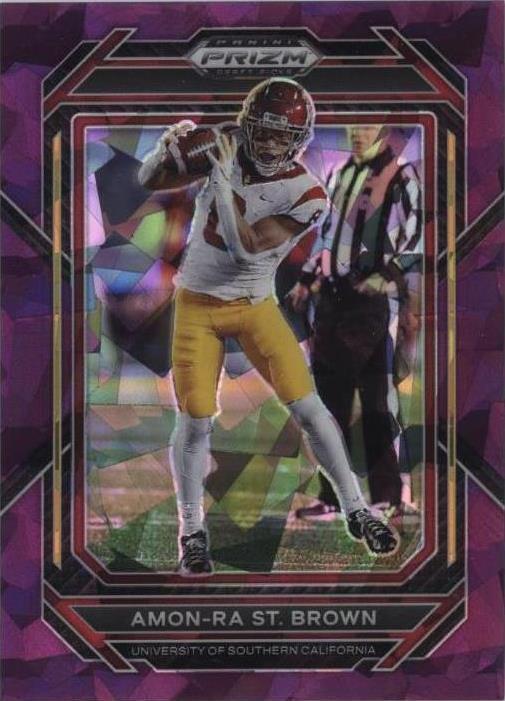 2023 Panini Prizm Draft Picks Amon Ra St Brown 6 Purple Ice Prizm 1379
