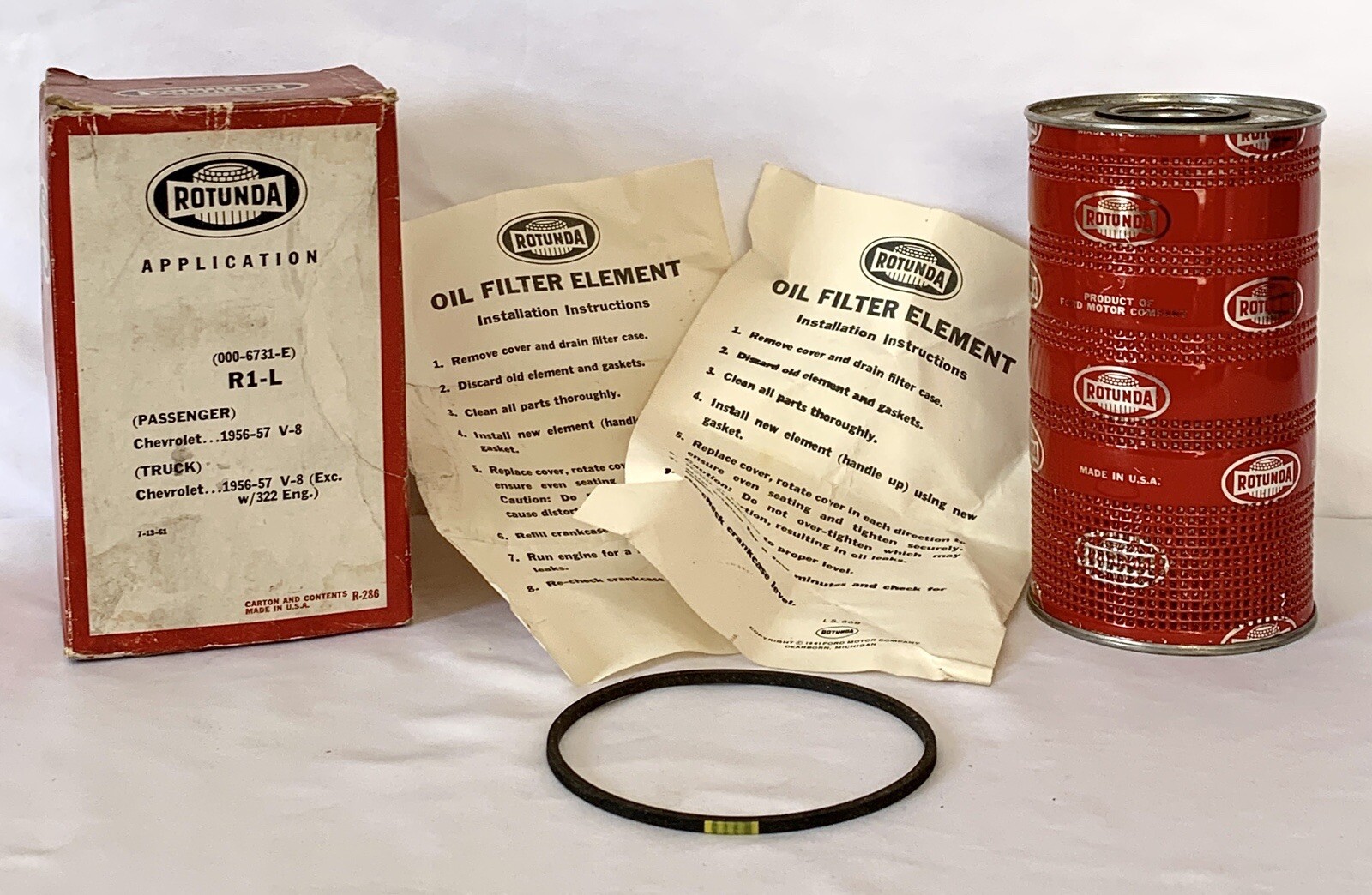Vtg 1956-1957 Rotunda Ford Chevrolet Oil Filter Element with Box ...
