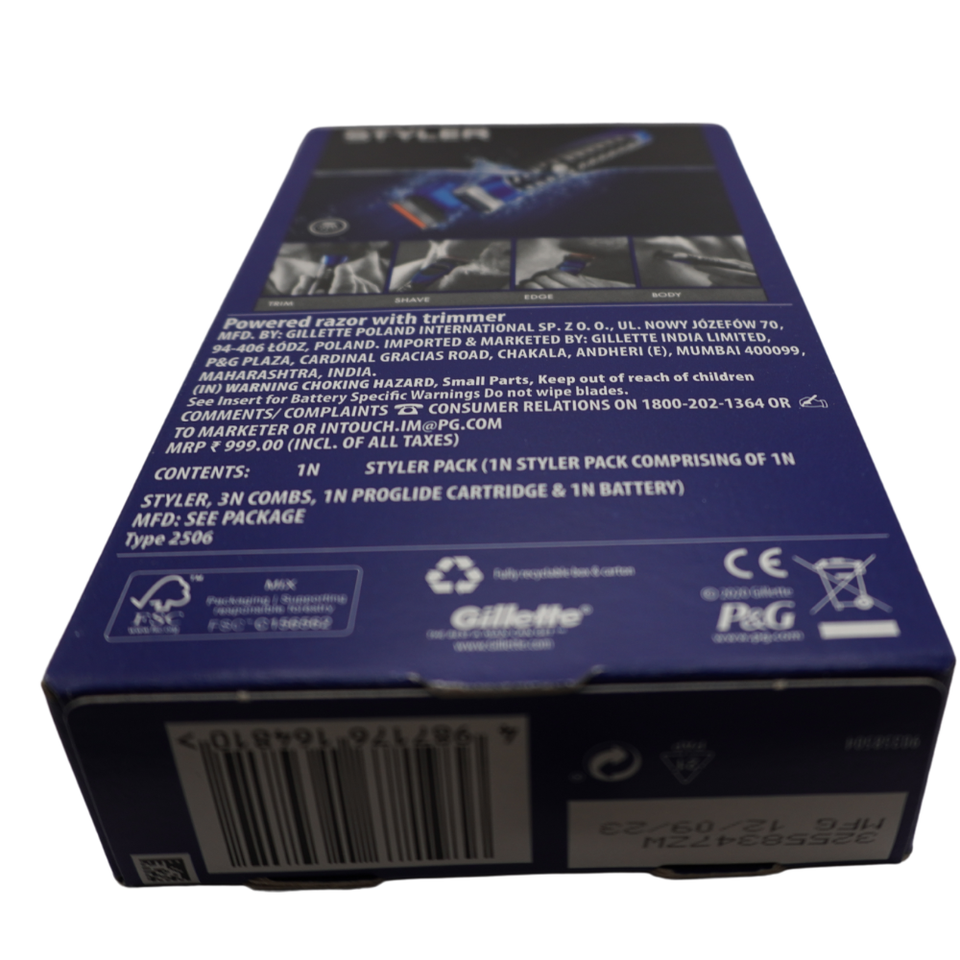 Gillette Fusion ProGlide Styler Beard Trimmer Men's Razor & Edger FREE ...