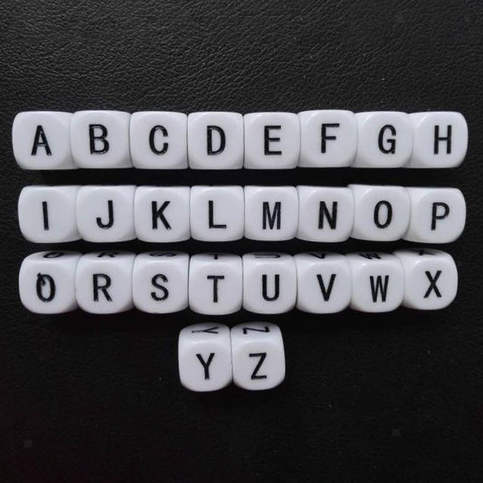 26x Engraved Acrylic Letter Six Sided Standard Game Rolling s for Party ...