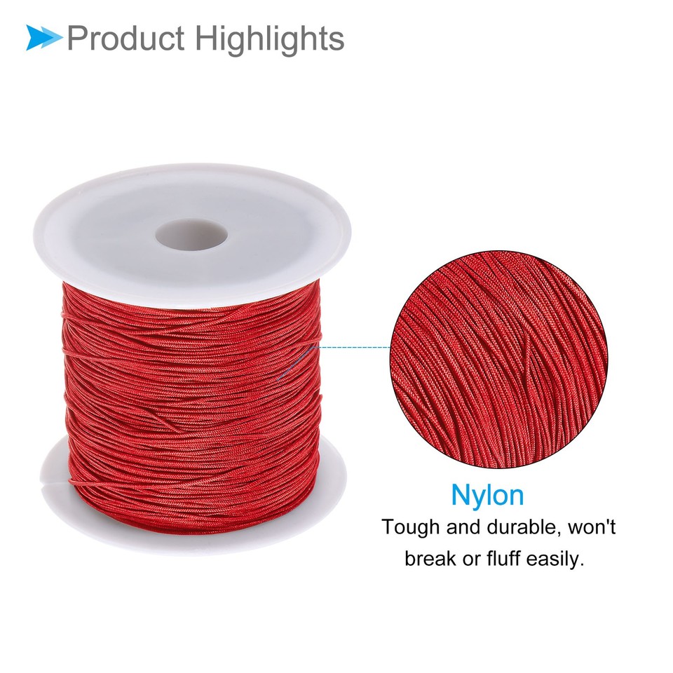 Nylon Knotting Cord 0.6mm 50 Yards for DIY Craft Red | eBay