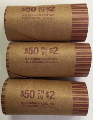 Preformed Coin Roll Wrappers Canada Twoonies 2 Dollar $ Bag of 100 High ...