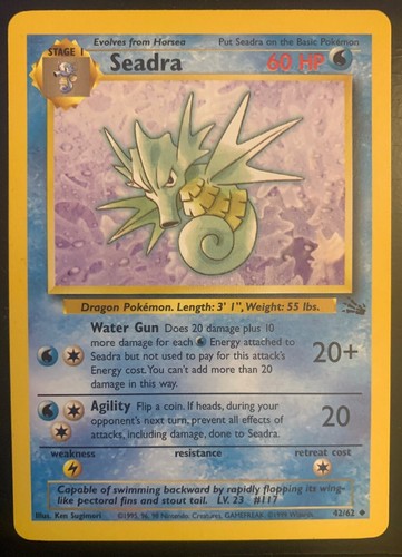 Pokémon 1999 Shadow Base Set Seadra(Pokemon Trading Card 42/102) | eBay
