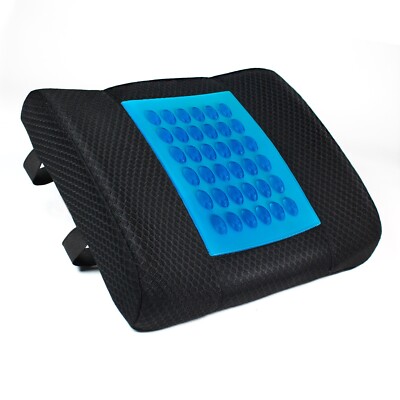 Lumbar Support Pillow with Memory Foam and Gel Bumps Lower Back Pain ...