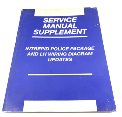2002 Manual Chrysler Dodge Service Supplement Intrepid Police Package ...