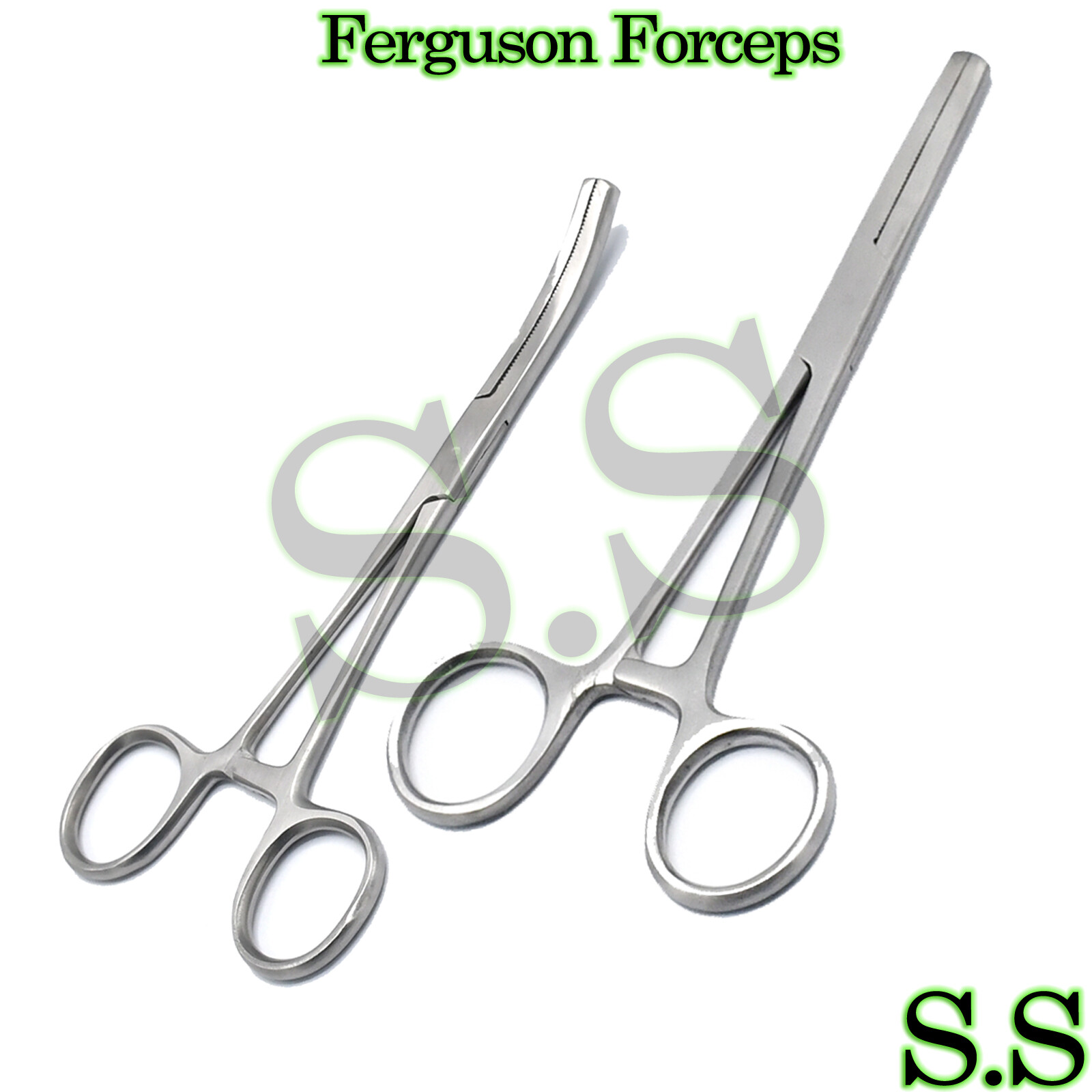 2 Ferguson Angiotribe Forceps 6.5" Straight + Curved Veterinary ...