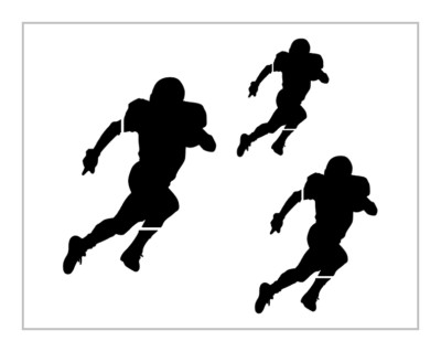 Football Player Stencil 3 Sizes American Athlete 8" x 10" Reusable ...