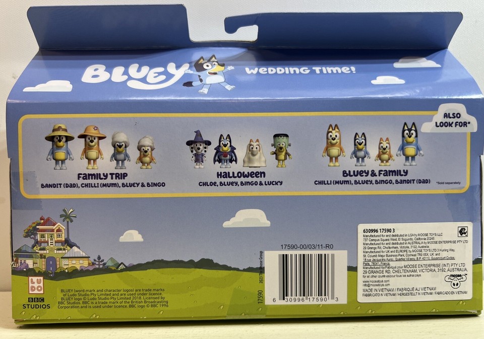 Bluey Wedding Time 4pk Figures Set Bluey Frisky Bingo Uncle Rad NEW | eBay