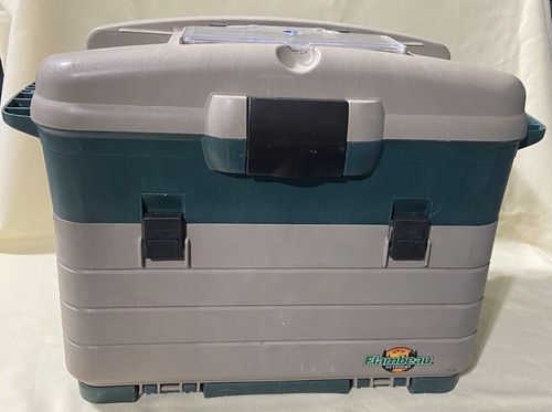 Vintage Flambeau XL Green & Tan, Tackle Box w/Divider Boxes Used | eBay