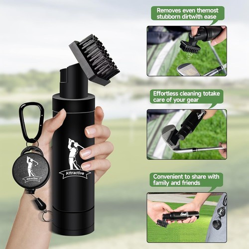 ATTRACTIVE Golf Club Cleaner Set, Includes Water Brush and Waffle Black ...
