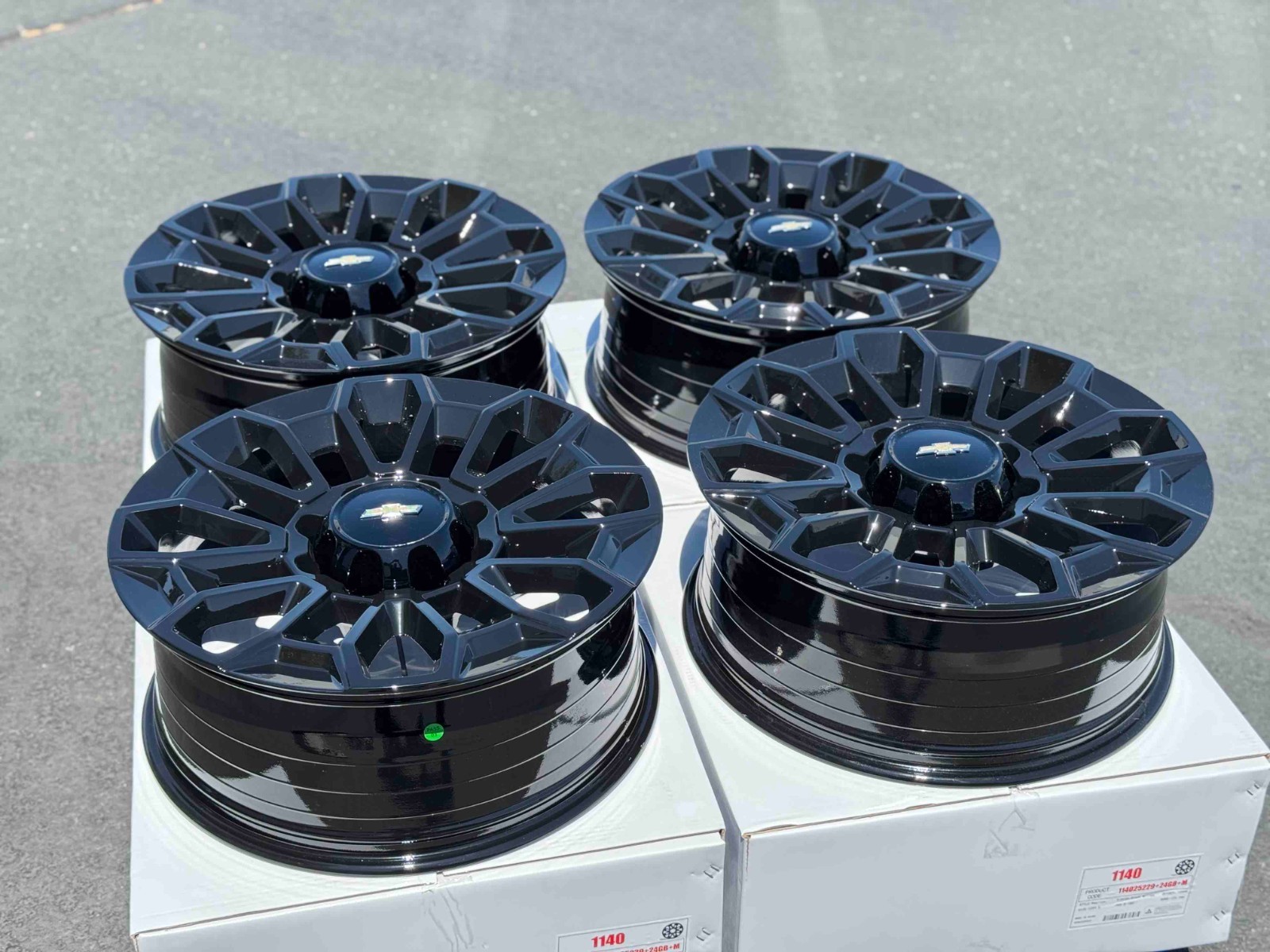 22" Wheels 22x9 8x180 Rims Chevy Silverado 2500HD 3500HD Set of 4 Gloss ...