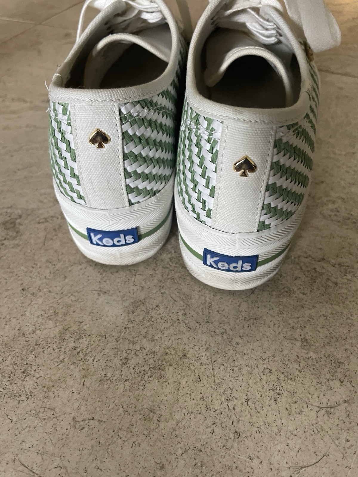 KEDS KATE SPADE Women's Triple Up Platform Woven Weave White/Green ...