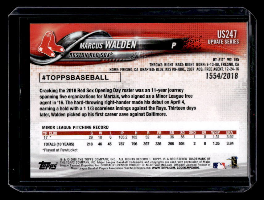 2018 Topps Update Gold Marcus Walden /2018 #US247 | eBay