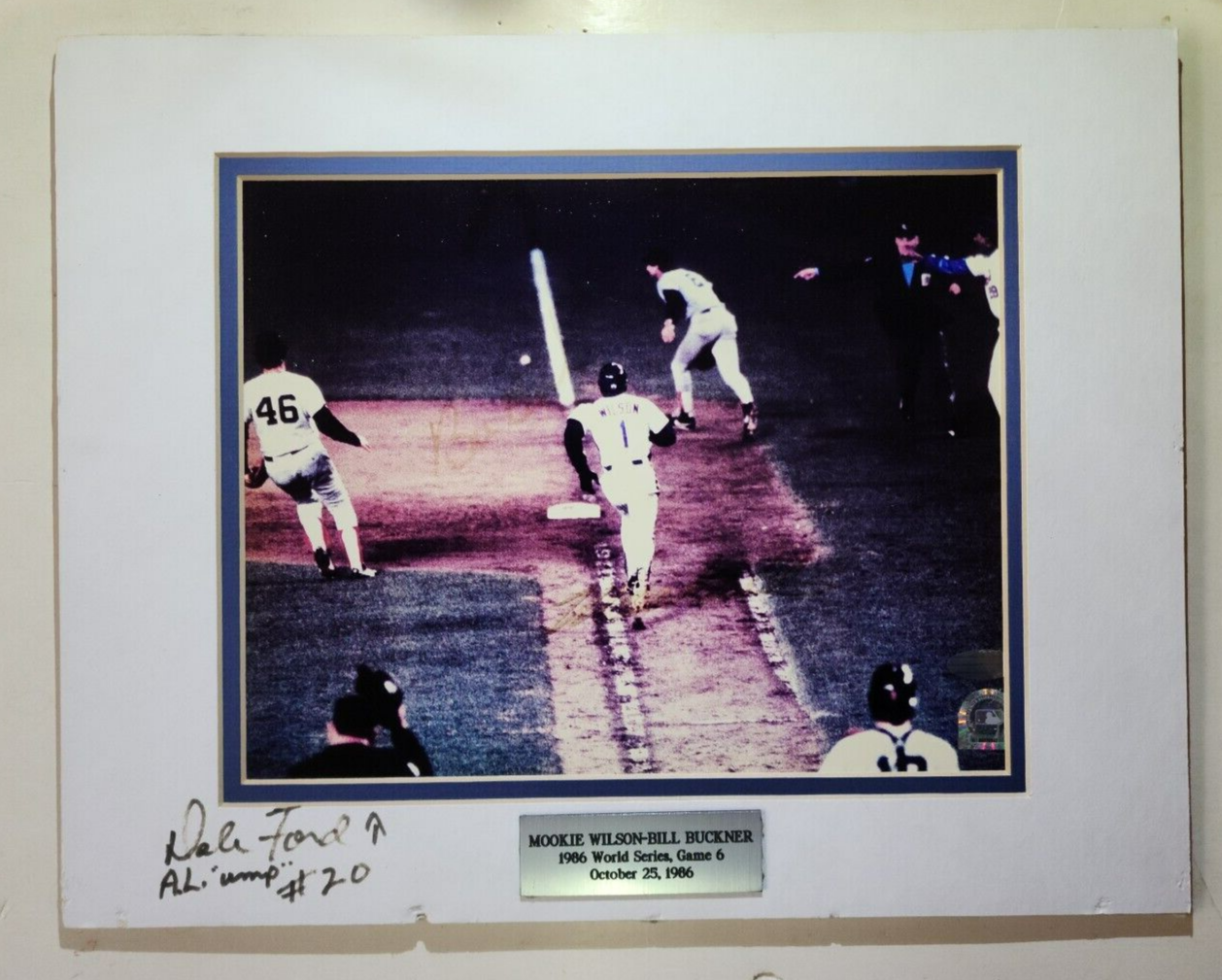 Autographed Mookie Wilson, Bill Buckner & Ump 1986 Word Series Game 6 ...