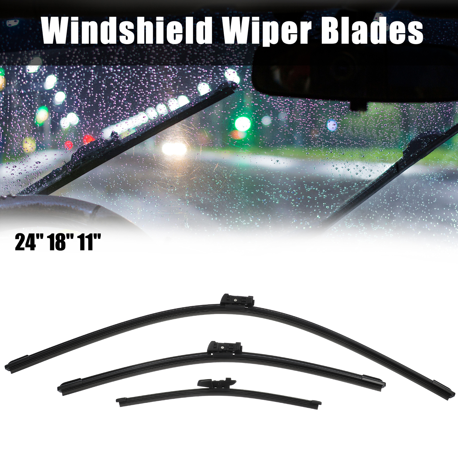 3 Pcs Auto Front Rear Windscreen Wiper Blades Set for VW Golf MK7 2012 ...