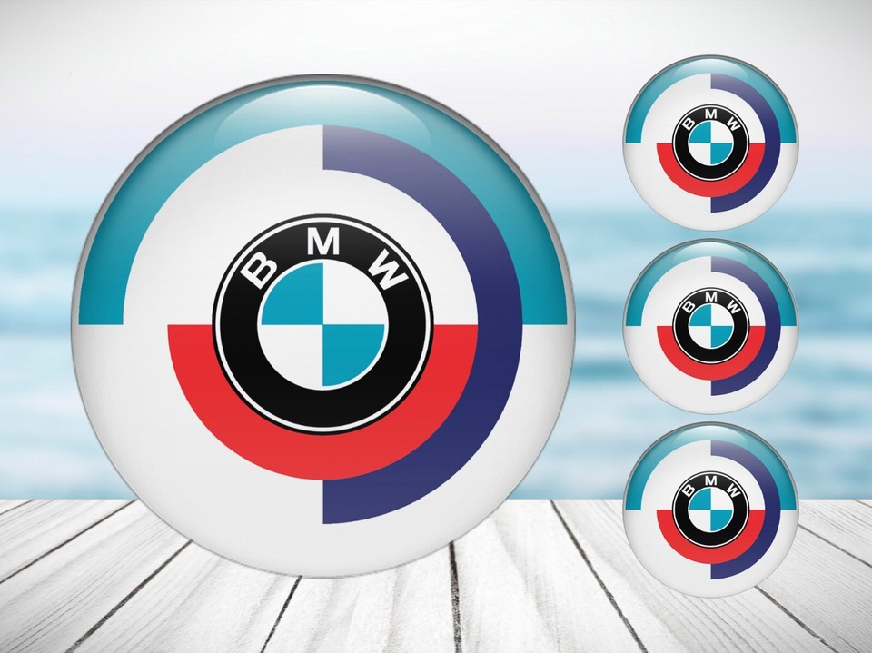 4x Center Wheel Cap Decals Silicone BMW Emblem Rims Logo Stickers | eBay
