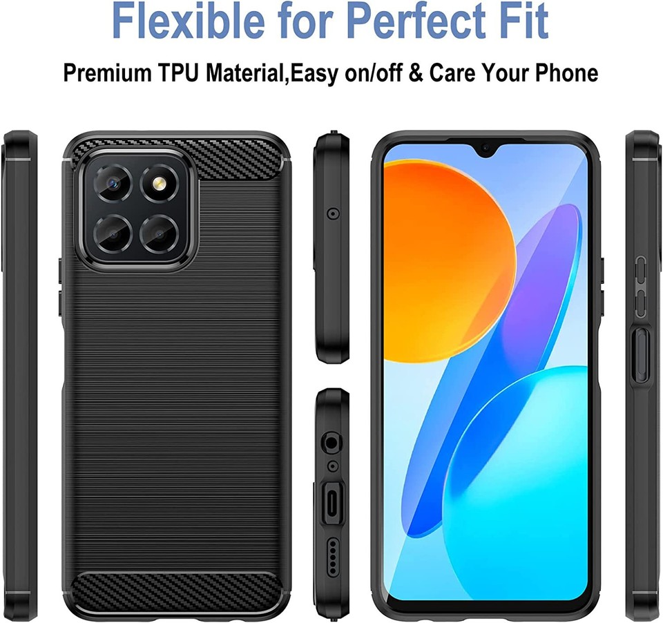 For Honor X8 5G Case Carbon Fibre Gel Cover Ultra Slim Shockproof | eBay UK