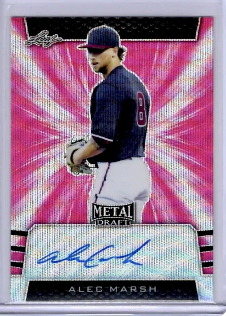 2019 LEAF METAL DRAFT ALEC MARSH Chicago Cubs MLB Rookie RC AUTO #9/10 ...