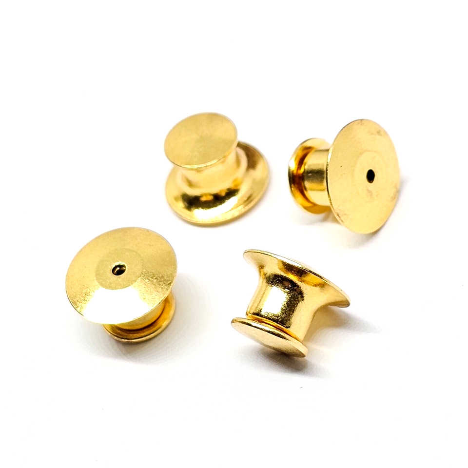 Locking Pin Backs Gold Tone Pin Badge Backs Replacement Brooch Pin ...