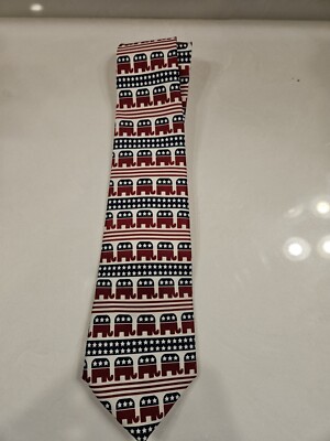 Republican Elephant Parquet Red White Blue Patriot Vintage Tie 1E | eBay