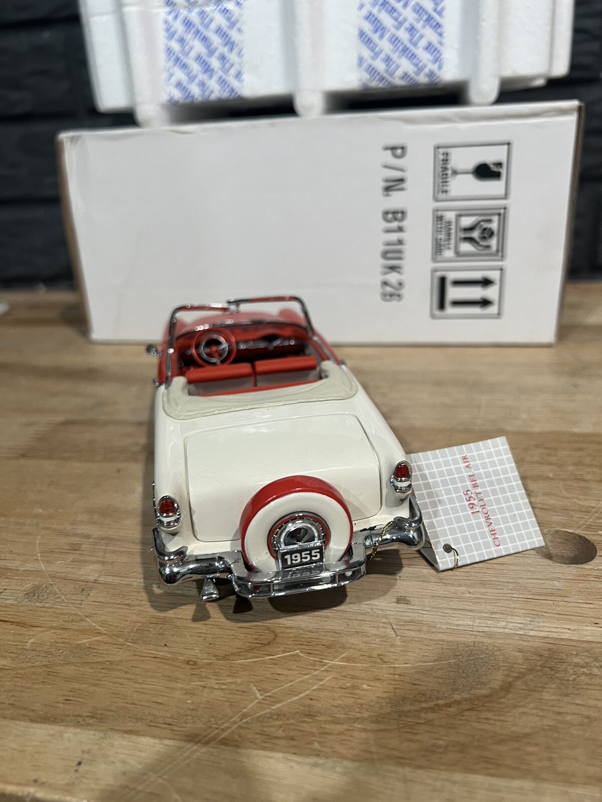 Franklin Mint 1955 Chevrolet Bel Air Convertible Red 1/24 Scale Windshield Broke | eBay