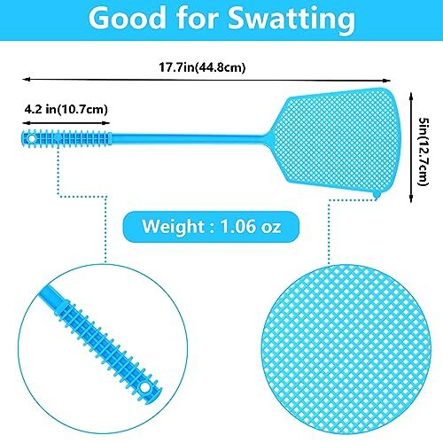 Fly Swatter5 Pack Plastic Heavy Duty Manual Fly Killer Long Handle ...
