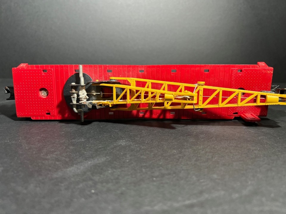 1959-60 Lionel 6670 Red Flatcar with Yellow Derrick -Left Side Stamp | eBay