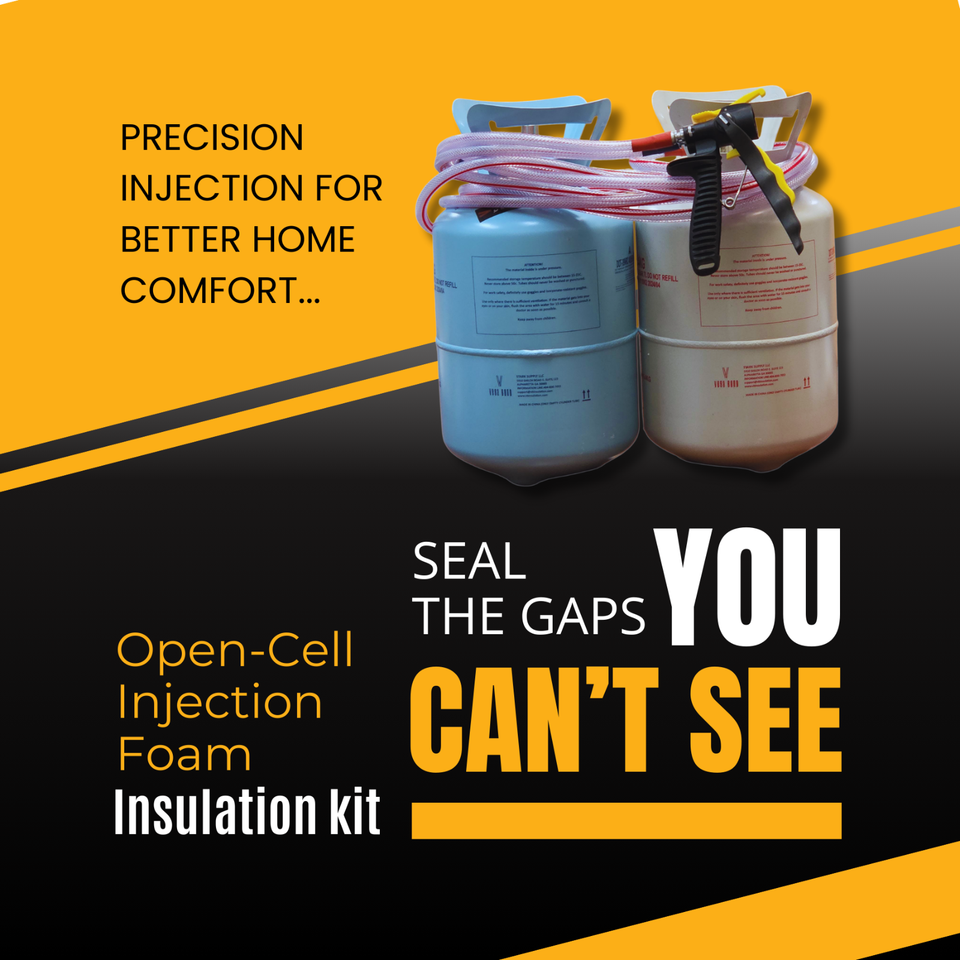 Open Cell Injection Spray Foam Kit – 35 cu.ft. Slow Rise Wall Cavity ...