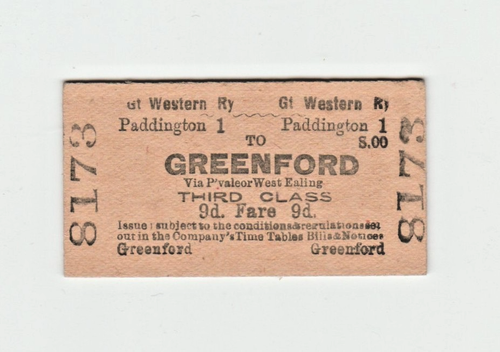 Great Western Railway Ticket Paddington to Greenford 1932 | eBay UK