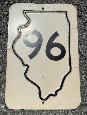 Vintage Embossed Original 1940 ILLINOIS State Highway Route 96 Road ...