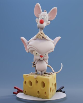 UNPAINTED Pinky & the Brain Animaniacs Looney Tunes Diorama 3d Printed ...