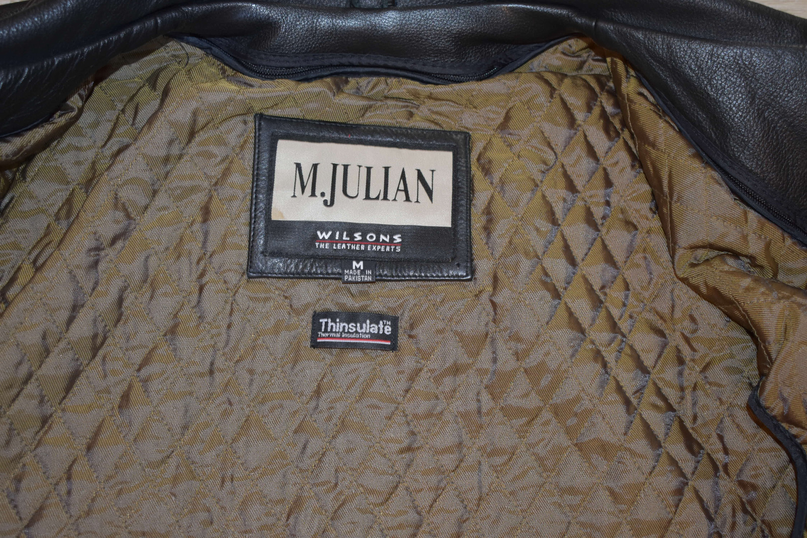 Wilsons leather jacket, Thinsulate, men, medium, blac… - Gem