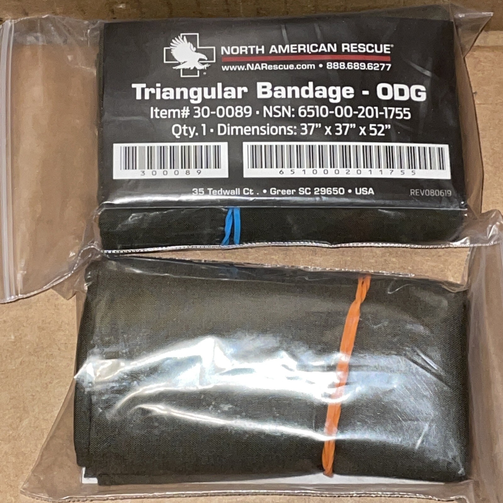 2X NAR Military Cravat Triangular Muslin Bandage 37x37x52 NSN 6510-00 ...