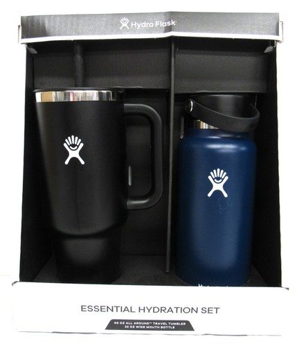 Hydro Flask Essential Hydration Set 2 Pack Travel Tumbler & Wide Mouth ...