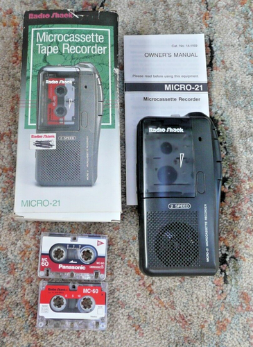 Radio Shack Micro-21 Microcassette Recorder 2-Speed TESTED WORKS ...