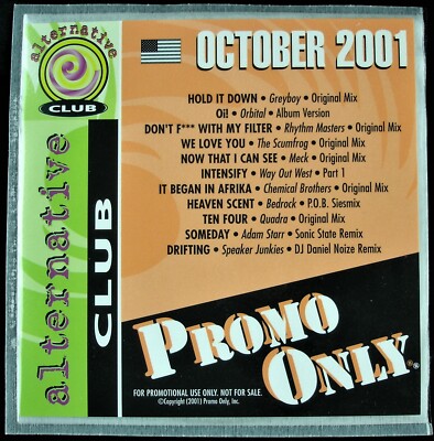 PROMO ONLY "ALTERNATIVE CLUB OCTOBER 2001" DJ PROMO CD COMPILATION ...