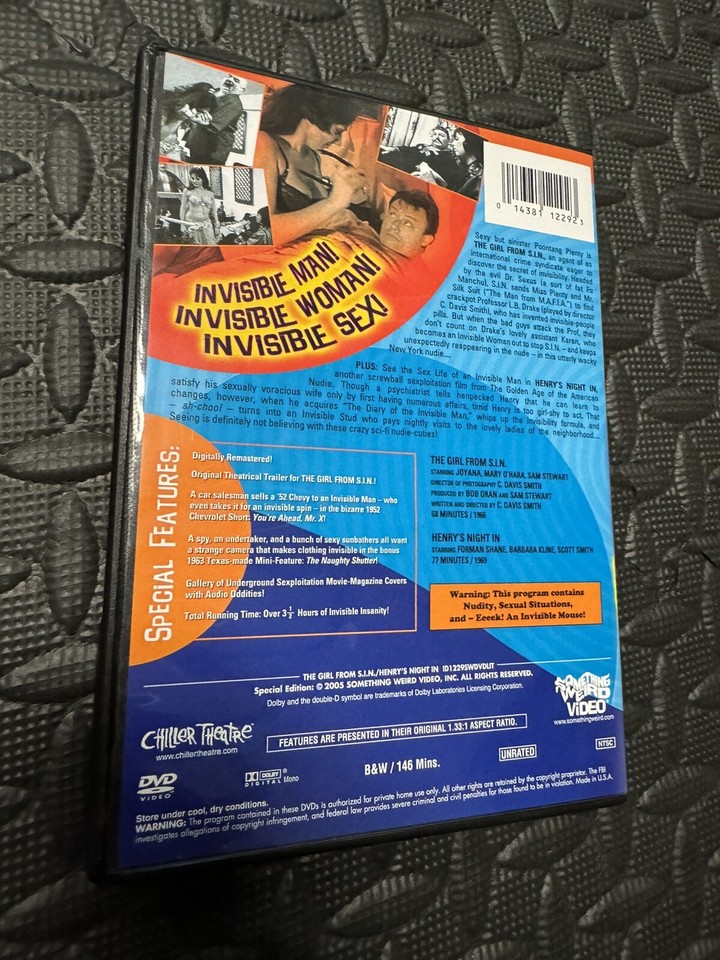 The Girl from S.I.N. / Henry's Night in (DVD) Something Weird Video SWV ...