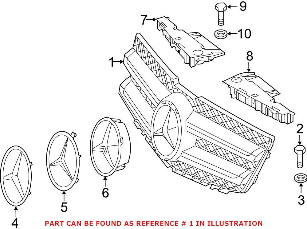 GENUINE MERCEDES Grille 20488029839982 / A20488029839982 | eBay
