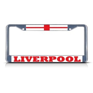 ENGLAND LIVERPOOL Chrome Heavy Duty Metal License Plate Frame Tag ...