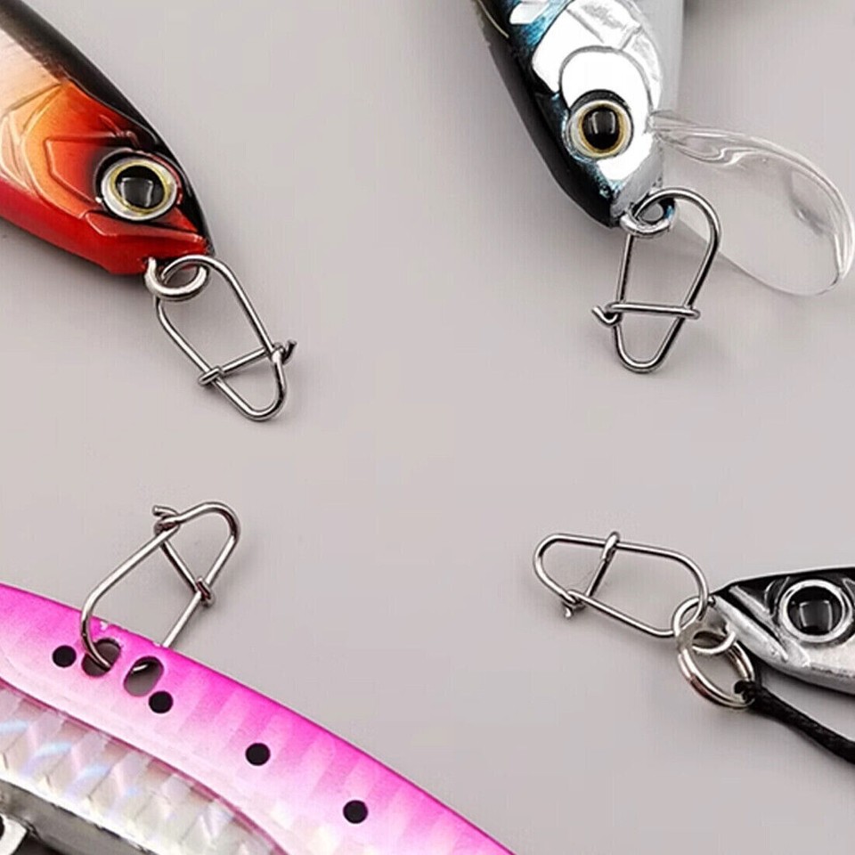 200PCS Crankbait Snap Stainless Steel Power Fishing Snap Duo Lock Lure ...