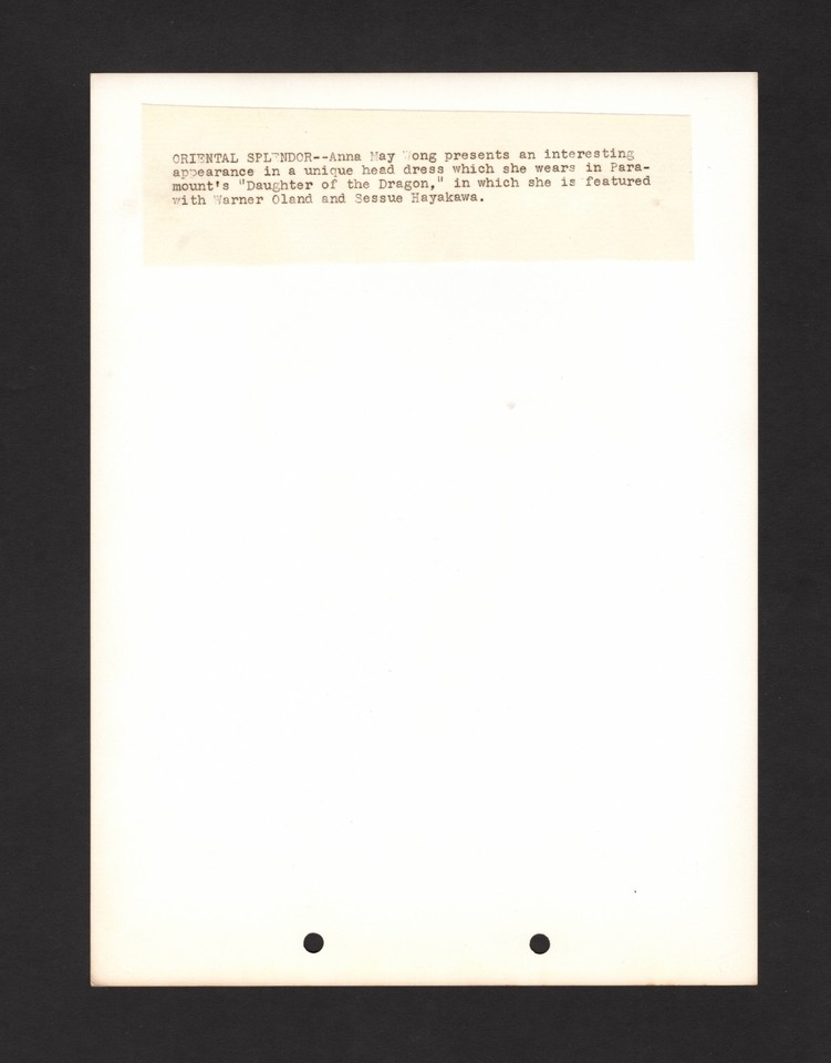 BREATHTAKING C1931 ANNA MAY WONG DAUGHTER OF THE DRAGON EUGENE RICHEE ...