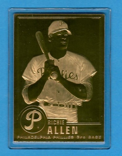 1996 DANBURY MINT 22kt GOLD RICHIE ALLEN BASEBALL CARD PHILADELPHIA ...