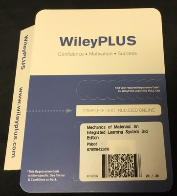 WileyPlus Code Mechanics of Materials 3rd Edition Philpot 9781118422618 ...