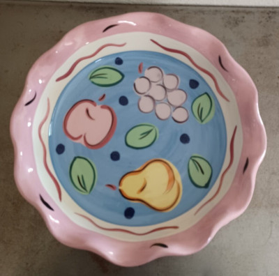 Large Signed Susan Painter Ceramic Bowl With Fruit 11.5" | eBay