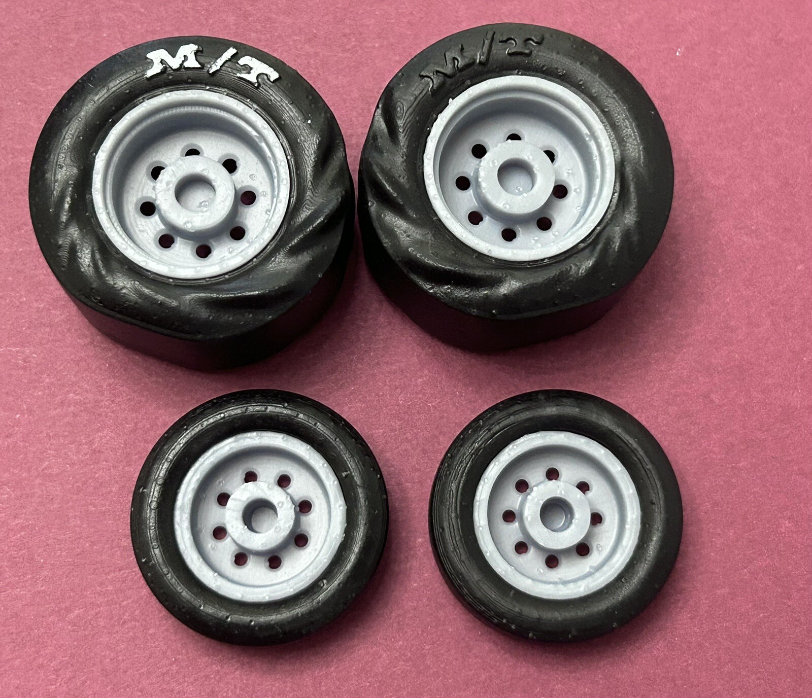1/24 Scale: 17/15-inch “Weld Draglite” Wheels W/Wrinkled Drag Slicks ...